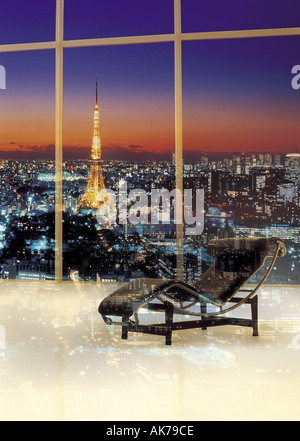 Reclining chair night view Stock Photo - Alamy