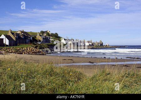 Coastal village of Sandend near Portsoy, Aberdeenshire, Scotland, UK ...