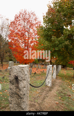 Old Brookside Cemetery in Hampton Falls New Hampshire during the autumn ...