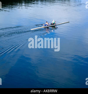 Rowing training on the Waikato River New Zealand Stock Photo - Alamy