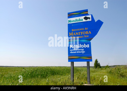 Welcome to Manitoba Canada sign at the Manitoba and Minnesota U S ...