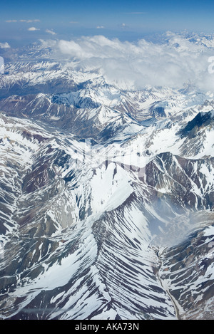 A scenic shot of the Andes mountains covered in snow captured in ...
