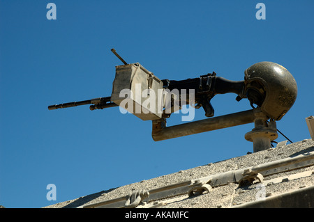 FN MAG Machine Gun on CH-47 Chinook Helicopter at Dubai Air Show 2015 ...