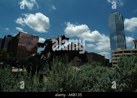 Cowboy statue in downtown of Dallas, Texas Stock Photo - Alamy