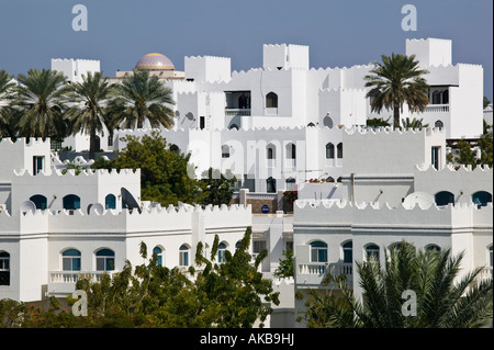 Oman, Muscat, Qurm. Buildings of Qurm Area / Late Afternoon Stock Photo ...