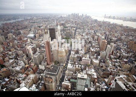 Aerial view of a dense New York city block grid New York Stock Photo ...