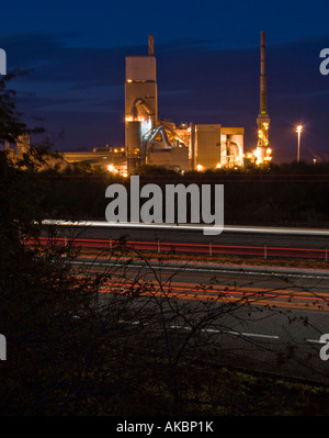 Dunbar Cement Factory at Night Stock Photo - Alamy