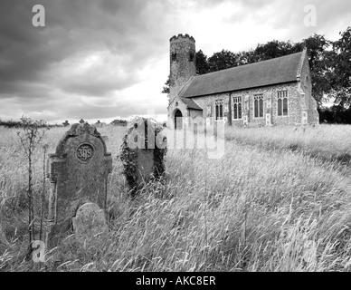 Bessingham church with approaching weather front, North Norfolk, UK ...