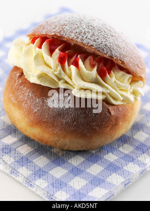 Devon split buns traditional teatime editorial food Stock Photo - Alamy
