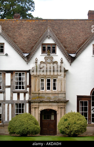 THE JACOBEAN PORTICO WITH ORNATELY CARVED FASCIA DECORATING TIMBER ...
