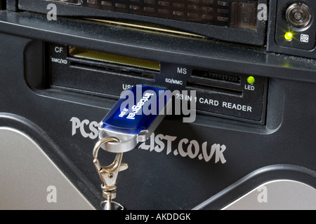 2MB integral portable flash drive plugged into USB port desktop ...