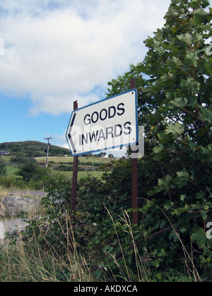 goods inwards sign in countryside Stock Photo - Alamy