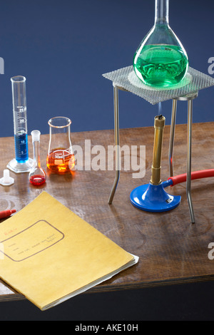 Bunsen Burner flame test in the science laboratory. Flaming a tube in ...