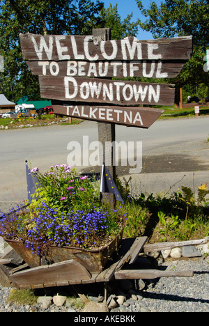 Welcome sign, Talkeetna, Alaska Stock Photo - Alamy