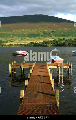 Pontoon at Western end of Loch Earn near Lochearnhead Scotland Stock ...