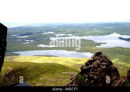 Inverpolly forest Loch Doire nah-Airbhe from Stac Pollaidh Inverpolly ...