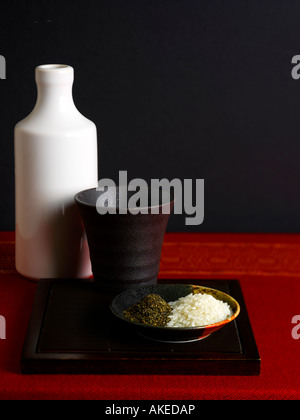Rice, Green Tea, Sake Stock Photo - Alamy