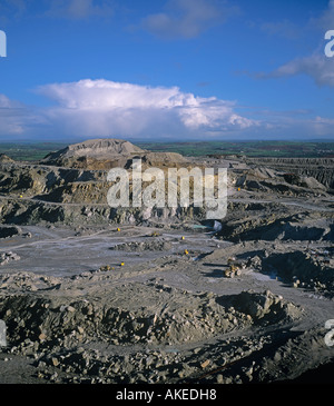 Goonbarrow China Clay open cast mining and spoil heaps north of St ...