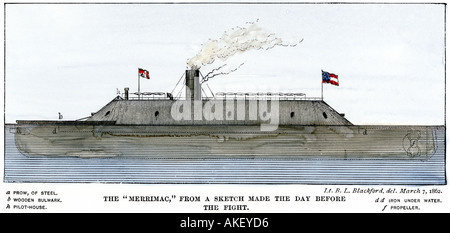 1800s 1860s CONFEDERATE IRONCLAD GUNBOAT ATTACK ON UNION BLOCKADE ...