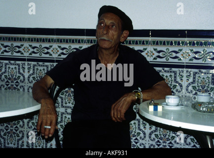 Portuguese Fisherman smoking a cigarette Faro Algarve Portugal Europe ...
