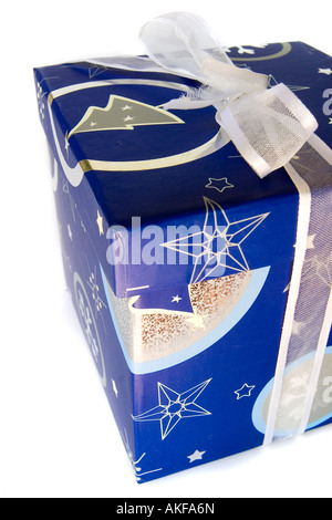 A stock photograph of a bright blue gift box Stock Photo - Alamy