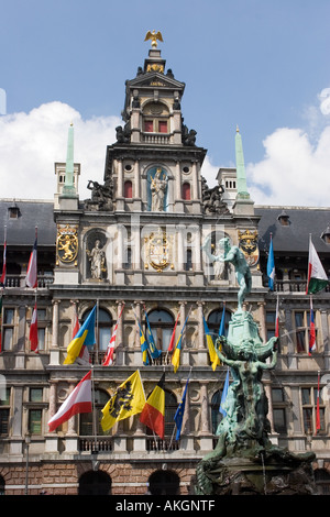 Brabo Fountain Grote Markt Antwerp Stock Photo - Alamy