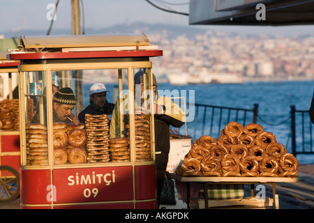Turkey, Istanbul, bread salesman along the Bosphorus river Stock Photo ...