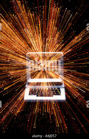Exploding Computer Keyboard Stock Photo - Alamy