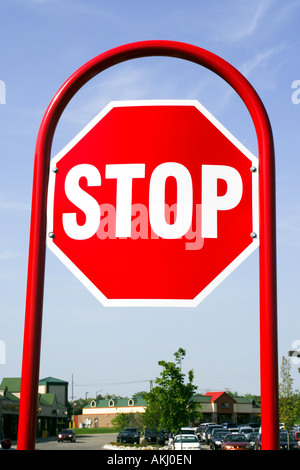 Giant STOP sign at a shopping mall in Detroit Michigan MI Stock Photo ...