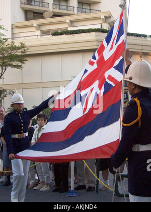 Waikiki Hawaii Royal changing of guards Stock Photo - Alamy