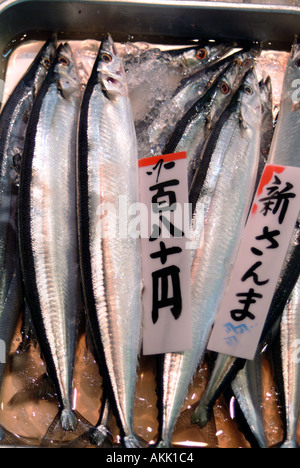 Fish on display in Nishiki street market Kyoto Japan Stock Photo - Alamy