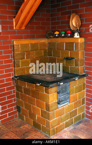 Antique Old Fashioned Tiled Stove. Textures, Backgrounds Ceramic Tile ...