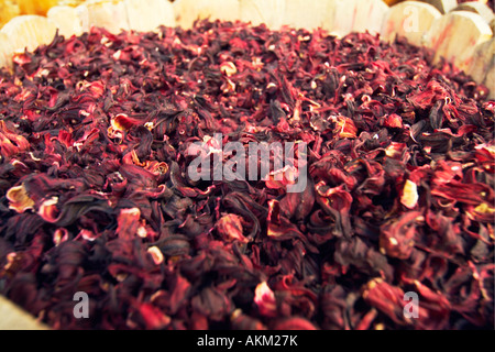 Karkade Karkaday Red Hibiscus Herbal Tea Luxor Market Egypt Stock Photo ...