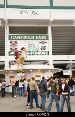 Canfield Fair Sign Canfield Ohio Rooster icon included Stock Photo - Alamy