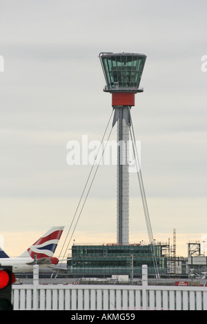 The new control tower at Heathrow airport, London, supported by an 85m ...