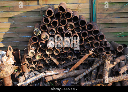 Pile of rusty First World War One artillery grenade shells, dug up in ...