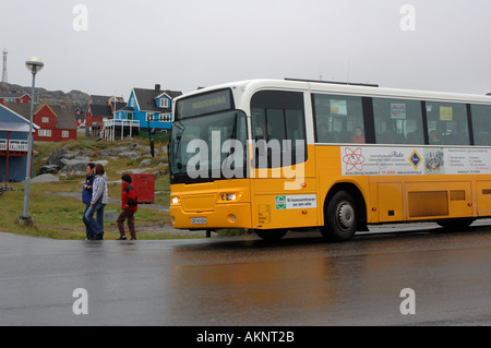 Bus in Nuuk, Greenland Stock Photo - Alamy