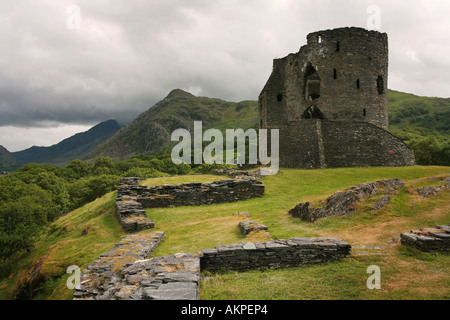 Dolbadarn Castle ruins remains with Mount Snowdon behind a popular ...