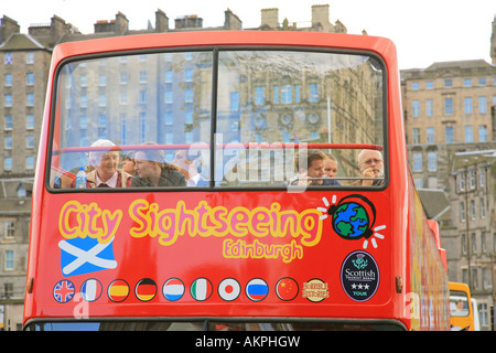 Edinburgh Sightseeing tour bus, Waverley bridge, big red bus Stock ...