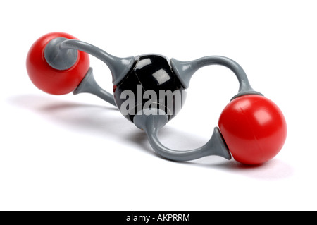 Carbon dioxide, CO2, molecule model and chemical formula. Carbonic acid ...