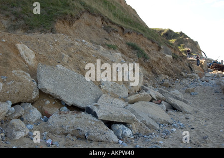 Cliff collapse at East Runton in Norfolk. Winter 2005 / 06 Stock Photo ...