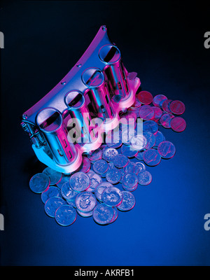 Coins in a coin sorter Stock Photo - Alamy