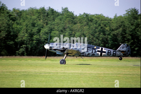Ferte-Alais Air Show - France, Messerschmitt Bf-109 landing Stock Photo ...