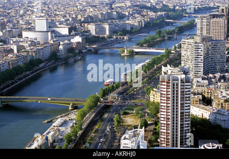 Paris, aerial, Seine river and skyscrapers Stock Photo - Alamy