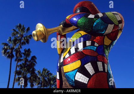 Statue of Miles Davis by Niki de Saint Phalle in front of the Negresco ...