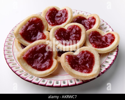 Heart shaped jam tarts Stock Photo - Alamy