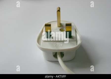3 pin plug electric british and Irish standard Stock Photo - Alamy