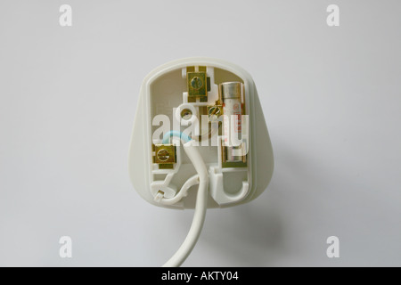 3 pin plug electric british and Irish standard Stock Photo - Alamy