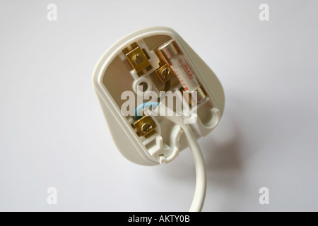 Three pin electrical plug irish and british standard Stock Photo - Alamy