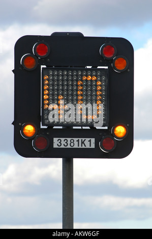 Matrix information road sign on the M27 Motorway in Hampshire Stock ...